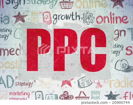 Marketing concept: PPC on Digital Paper background - Stock Illustration ...