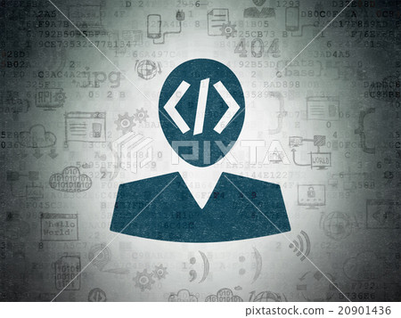 Database concept: Programmer on Digital Paper - Stock Illustration ...