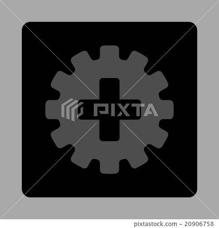 Plus Gear Flat Button - Stock Illustration [20906758] - PIXTA