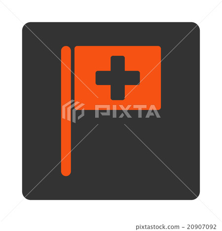 Hospital Flag Flat Button - Stock Illustration [20907092] - PIXTA