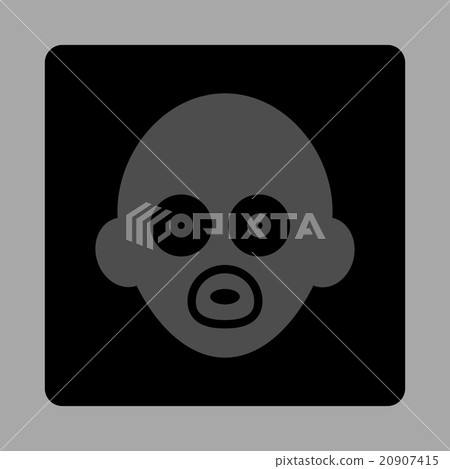 Baby Head Rounded Square Button - Stock Illustration [20907415] - PIXTA