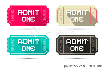 Admit One Tickets Set - Retro Vector Illustration - Stock Illustration ...
