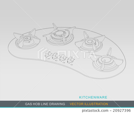 Gas Hob Line Drawing Concept 02 - Stock Illustration [20927396] - PIXTA