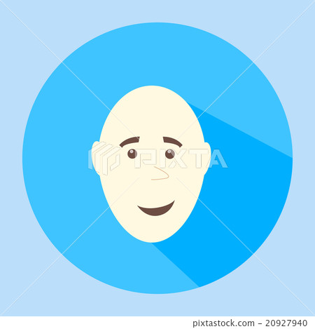 Color vector bald smiling flat icon man face - Stock Illustration ...