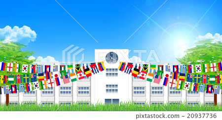 School sports festival tree background - Stock Illustration [20937736 ...