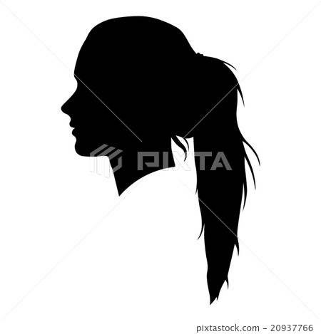 silhouette of a woman in profile - Stock Illustration [20937766] - PIXTA