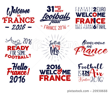 France europe 2016 Football labels, Soccer - Stock Illustration ...