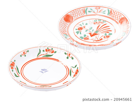 Small dish (red picture) - Stock Illustration [20945661] - PIXTA