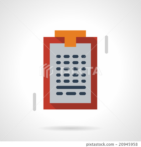 Red clipboard flat color design vector icon - Stock Illustration ...
