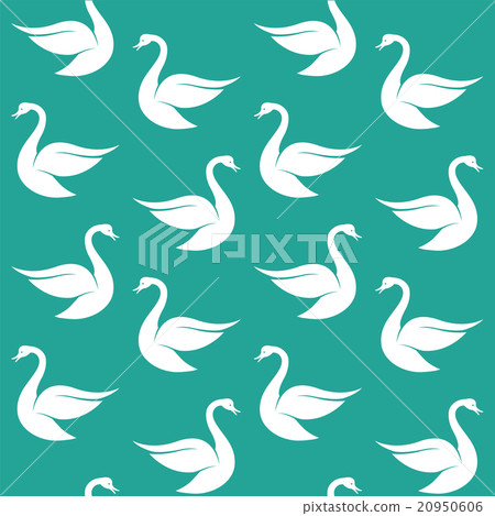 Vector seamless pattern with white swan - Stock Illustration [20950606 ...