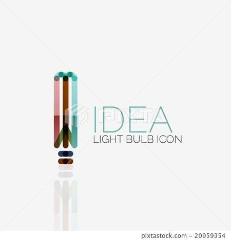 Logo, vector light bulb abstract linear geometric - Stock Illustration ...