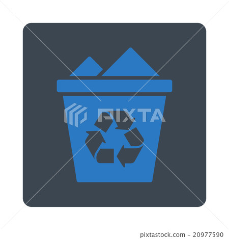 Full Dustbin Rounded Square Button - Stock Illustration [20977590] - PIXTA