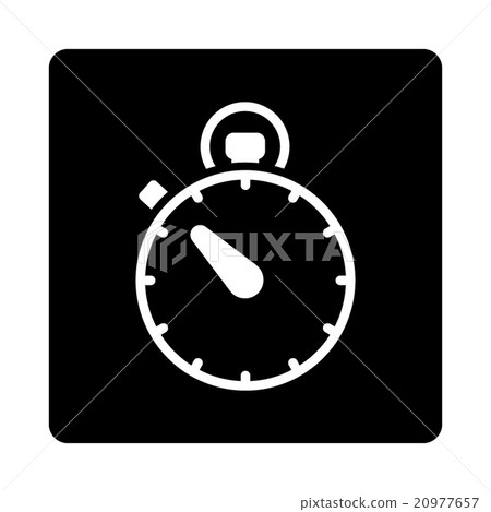 Stopwatch Rounded Square Button - Stock Illustration [20977657] - PIXTA