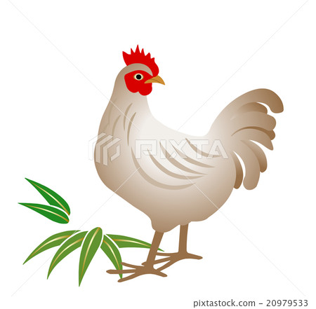 Japanese style Rooster New Year's material... - Stock Illustration ...