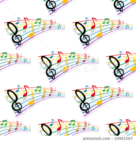 Seamless pattern of musical notes - Stock Illustration [20981567] - PIXTA
