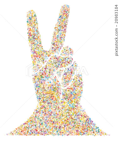 Multicolored Musical Victory Gesture - Stock Illustration [20983184 ...