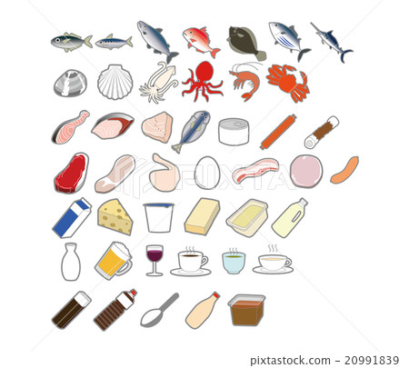 Food classification icon Fish and shellfish... - Stock Illustration ...