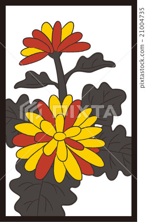Hanafuda · September · Chrysanthemum · 3rd picture - Stock Illustration ...