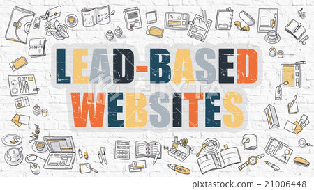 Lead-Based Websites Concept with Doodle Design - Stock Illustration ...