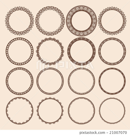 Set of Round Pattern Frames - Stock Illustration [21007070] - PIXTA