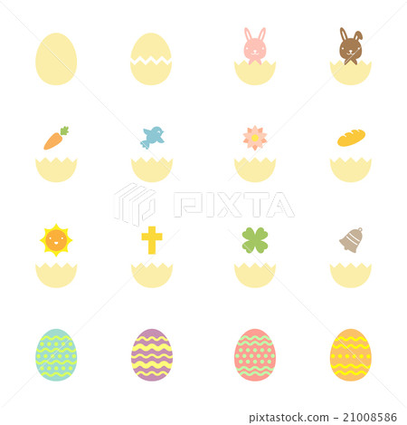 Easter egg hatch icons set - Stock Illustration [21008586] - PIXTA