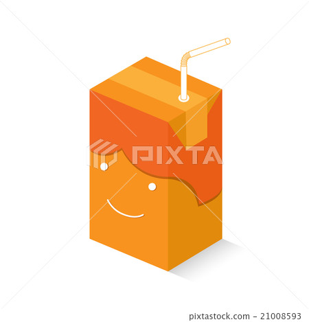 Smiley orangy juice box boy - Stock Illustration [21008593] - PIXTA