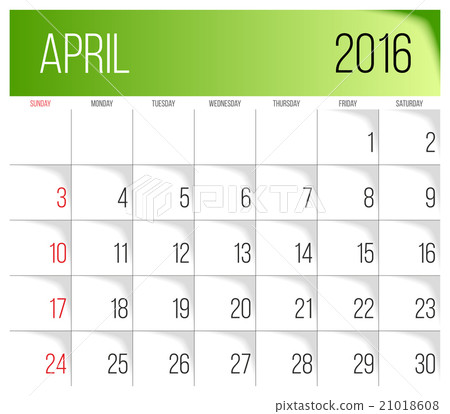 April 2016 planning calendar - Stock Illustration [21018608] - PIXTA