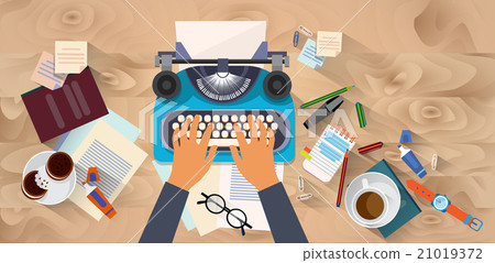 Hands Typing Text Writer Author Blog Typewrite-插圖素材 [21019372] - PIXTA圖庫