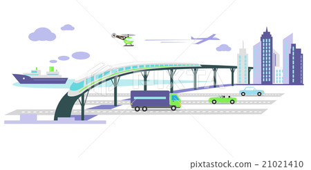 Development of Transport Infrastructure Icon Flat - Stock Illustration ...