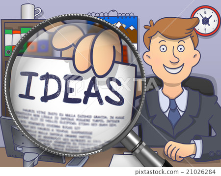 Ideas through Magnifying Glass. Doodle Style. - Stock Illustration ...