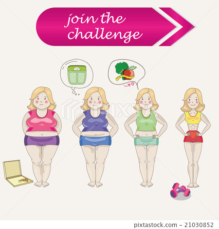 Weight loss in four stages - Stock Illustration [21030852] - PIXTA