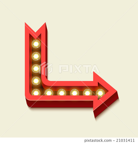 Vintage red arrow with glowing lights - Stock Illustration [21031411 ...