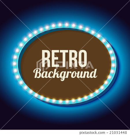 Retro frame circle with neon lights - Stock Illustration [21031448] - PIXTA