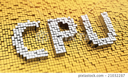 Pixelated CPU - Stock Illustration [21032287] - PIXTA