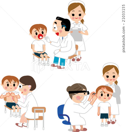 Child elementary school student doctor health... - Stock Illustration ...