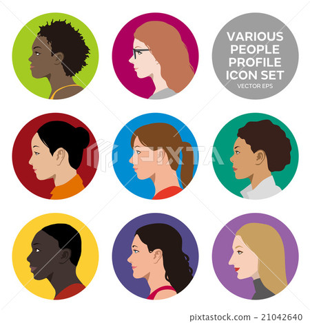 Women in various countries and racial profile... - Stock Illustration ...