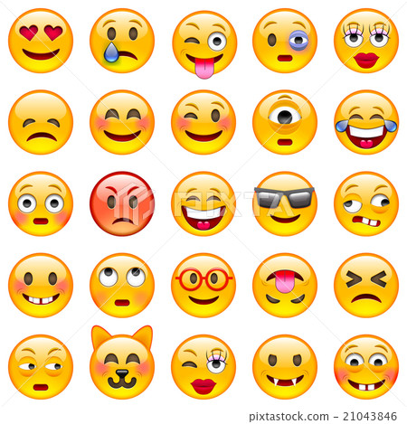 Set of Emoticons. Set of Emoji - Stock Illustration [21043846] - PIXTA