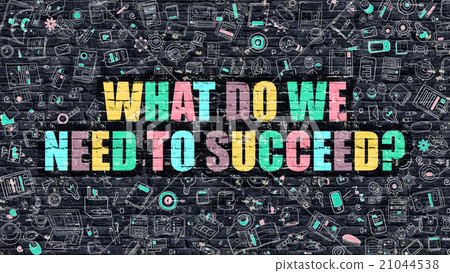 What Do We Need to Succeed on Dark Brickwall. - Stock Illustration ...