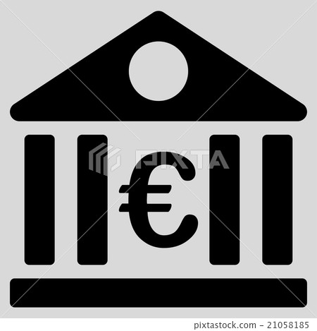 Euro Bank Icon - Stock Illustration [21058185] - PIXTA