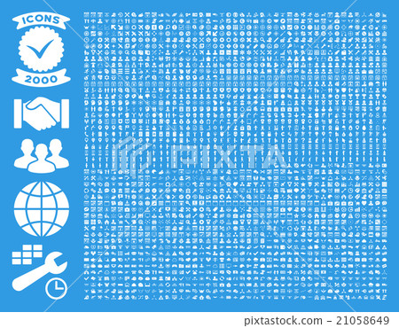 Collection Of 2000 Flat Vector Icons - Stock Illustration [21058649 ...