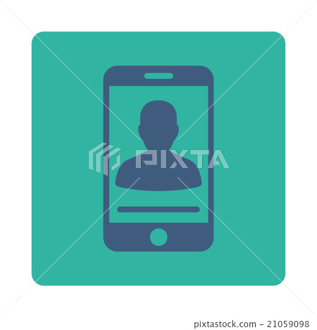 Mobile Contact Rounded Square Button - Stock Illustration [21059098 ...