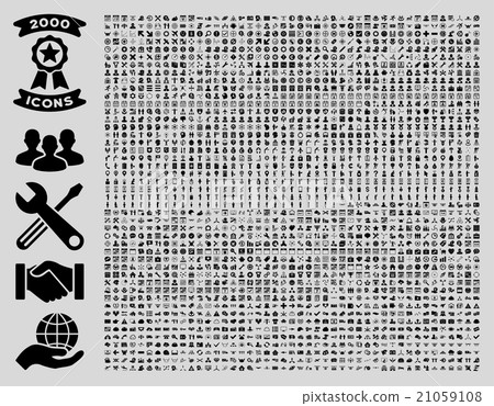Collection Of 2000 Flat Vector Icons - Stock Illustration [21059108 ...