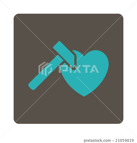Heart Hammer Rounded Square Button - Stock Illustration [21059819] - PIXTA