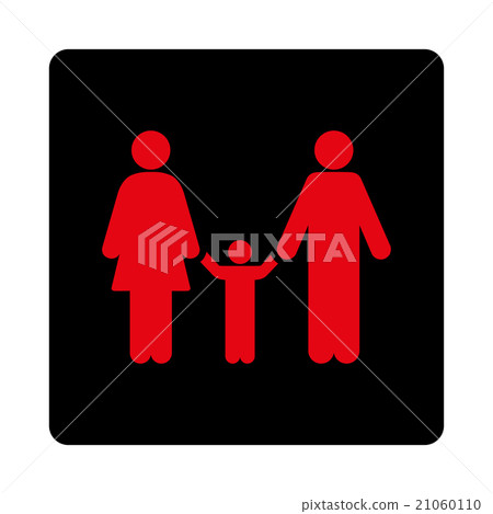 Parents And Child Rounded Square Button - Stock Illustration [21060110 ...