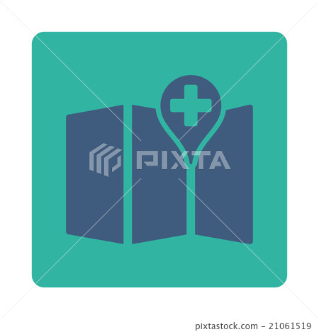 Medical Map Rounded Square Button - Stock Illustration [21061519] - PIXTA