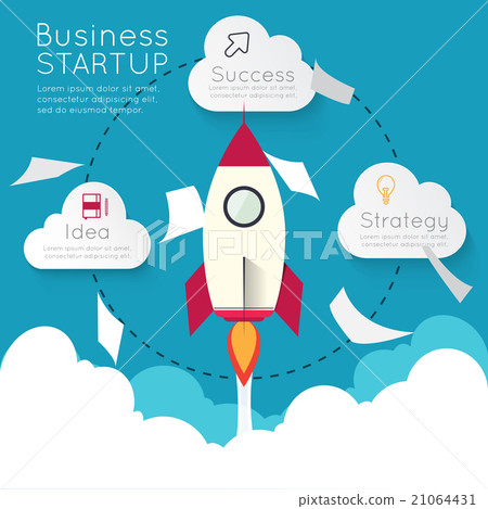 Infographic rocketship for startup concept. - Stock Illustration ...