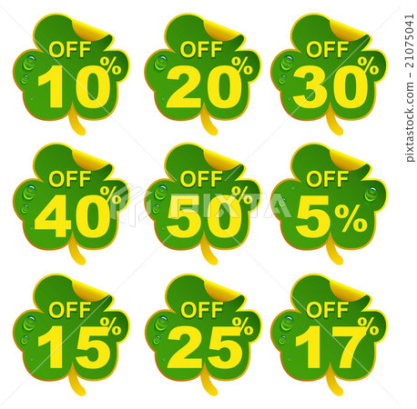 Discount sale leaf clover. 17 percent offer in St - Stock Illustration ...