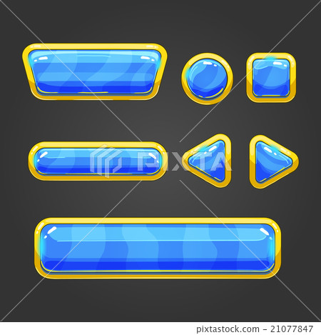 Set blue button in cartoon style - Stock Illustration [21077847] - PIXTA