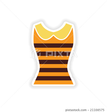 Stylish Paper Sticker On White Background Women's - Stock Illustration 