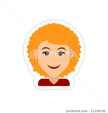 paper sticker on white background women's - Stock Illustration ...